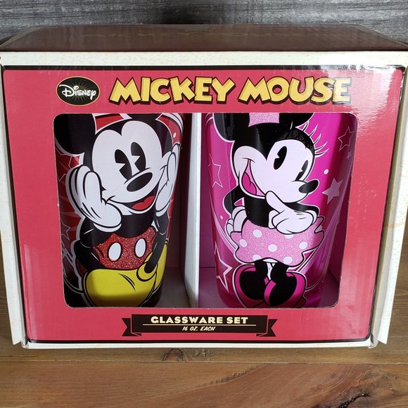 Disney | Dining | Disney Mickey Minnie Mouse Glassware Tumbler Drinking ...